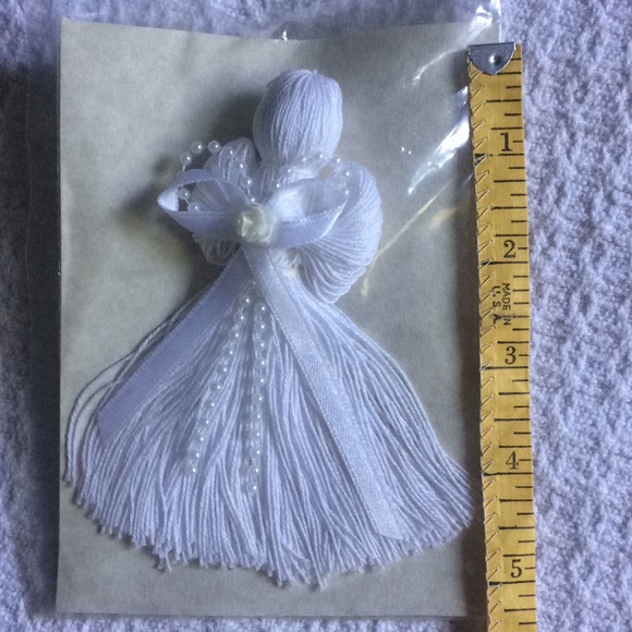 Holiday | Handmade Victorian String Angel Christmas Ornament With Pearl ...